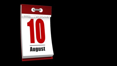 August 10th On Calendar Isolated On Stock Footage Video (100% Royalty ...