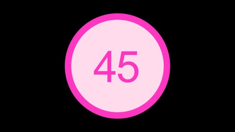 45sec Pink Color Number Countdown Timer Stock Footage Video (100% ...