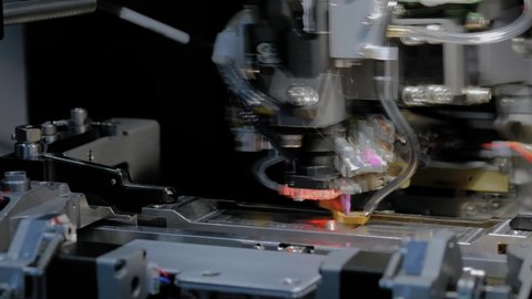 Automatic Desktop Wire Bonder Machine Working Stock Footage Video (100% ...