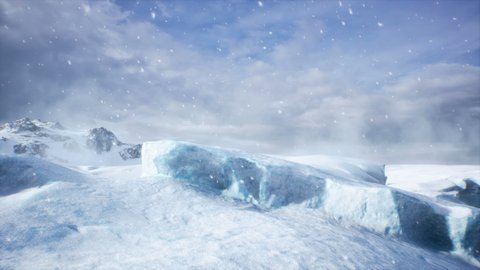 High Glaciers Icebergs Winter Polar Conditions Stock Footage Video (100 ...