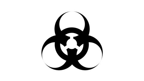 Biohazard Symbol Animation On White Background Stock Footage Video (100 ...