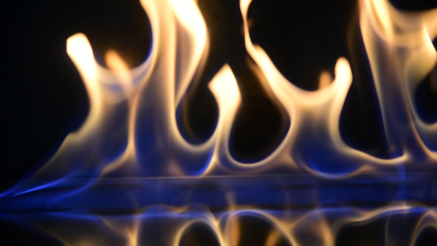 4K Abstract motion background of Blue flames, burning heat, dancing ...