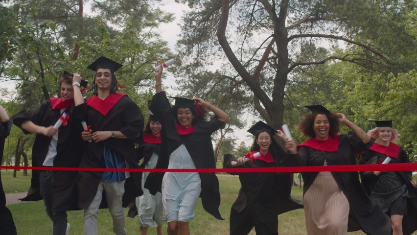 50 Crossing finish line together Stock Video Footage - 4K and HD Video ...