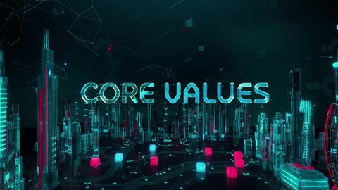 Core Values Digital Technology Concept Stock Footage Video (100% ...
