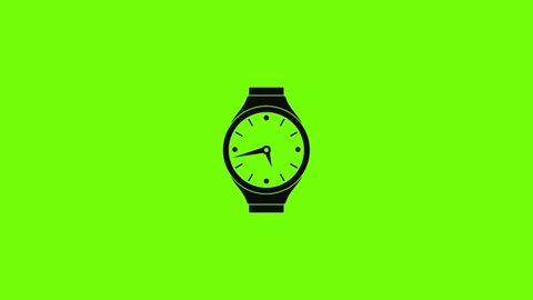 Wristwatch Round Icon Animation Best Simple Stock Footage Video (100% ...