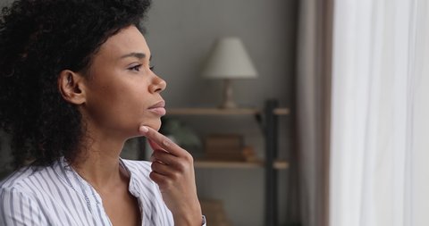 Head Shot Side View Thoughtful Young Stock Footage Video (100% Royalty ...