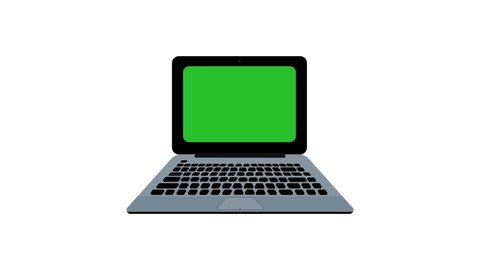 Laptop Green Screen Animation Stock Footage Video (100% Royalty-free ...