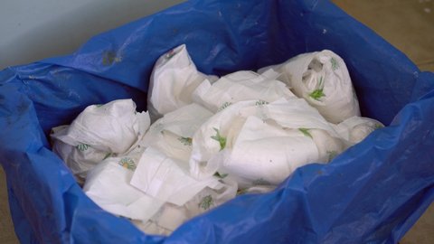 Dirty Baby Diapers Trash Disposing Used Stock Footage Video (100% ...