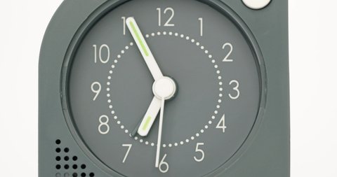 Grey Alarm Clock Isolated On White Stock Footage Video (100% Royalty ...