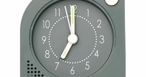 Grey Alarm Clock Isolated On White Stock Footage Video (100% Royalty ...