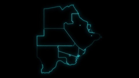 Animated Outline Map Botswana Districts Stock Footage Video (100% ...