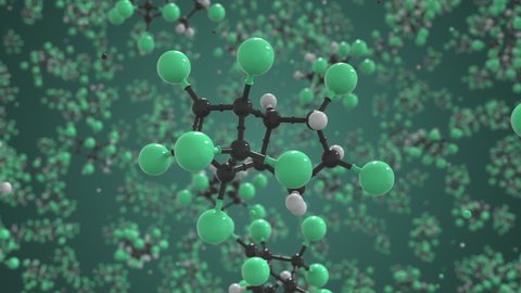 Chlordane Molecule Made Balls Conceptual Molecular Stock Footage Video ...