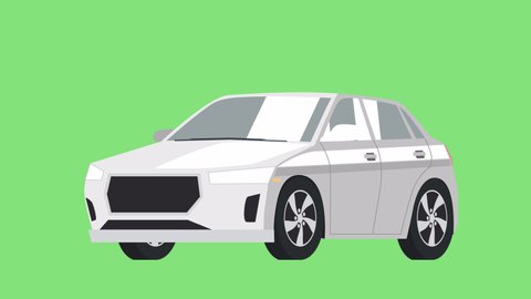 Isolated White Cartoon Car Sedan Animation Stock Footage Video (100% ...