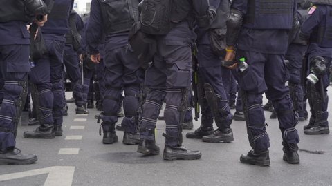 Police Officer Team Weapons Riot Shield Stock Footage Video (100% ...