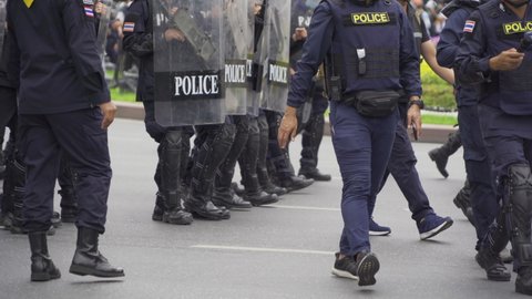 Police Officer Team Weapons Riot Shield Stock Footage Video (100% ...