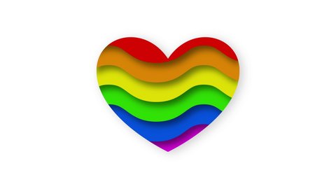Heart Pride Symbol Sign Animation Seamless Stock Footage Video (100% ...