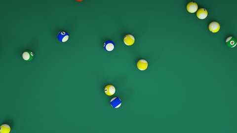 Billiard Balls Roll Across Table Many Stock Footage Video (100% Royalty ...