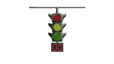 Animation Vertical Model Traffic Light Countdown Stock Footage Video ...