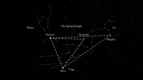 Star Chart Spring Triangle 4k Loopable Stock Footage Video (100% ...