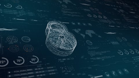 Motion Graphic Blue Particle Security Key Stock Footage Video (100% ...