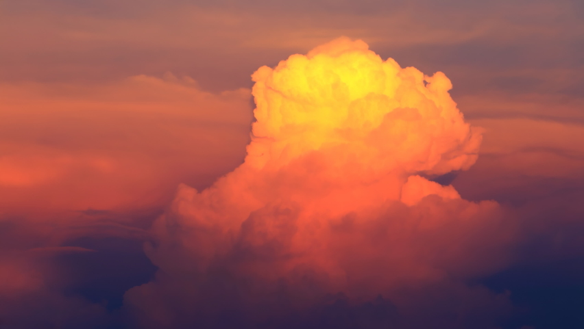 timelapse pink clouds sunset fly across Stock Footage Video (100% ...