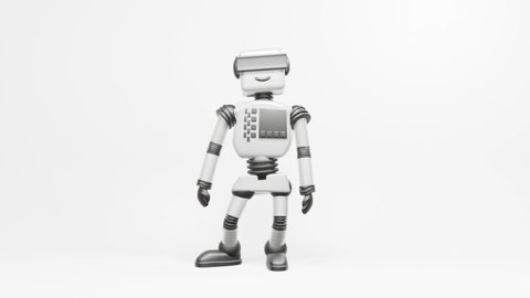 Modern Robot Dancing Shuffling Robot Moves Stock Footage Video (100% ...