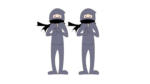 Ninja Who Splits Ninjutsuwhite Background Stock Footage Video (100% ...