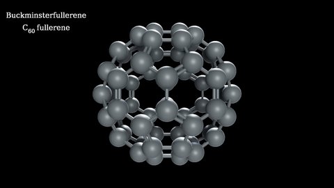 Buckminsterfullerene C60 Molecule 3d Molecular Structure Stock Footage ...