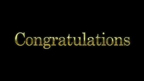Congratulations Animated Text Congratulations Greetings Golden Stock ...