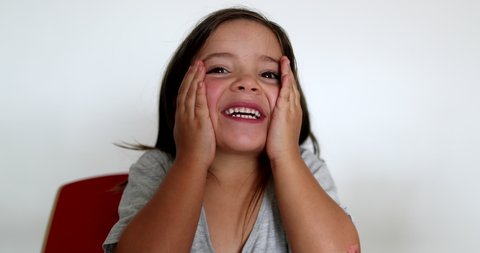 Cute Little Girl Shock Surprise Reaction Stock Footage Video (100% ...
