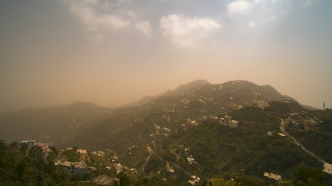 Time Lapse Overlooking Faifa Fayfa Mountains Stock Footage Video (100% ...