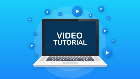 Video Tutorials Button Icon Emblem Label Stock Footage Video (100% ...