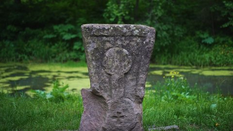 Ancient Constantinian Catholic Cross Arkhyz Russia Stock Footage Video ...