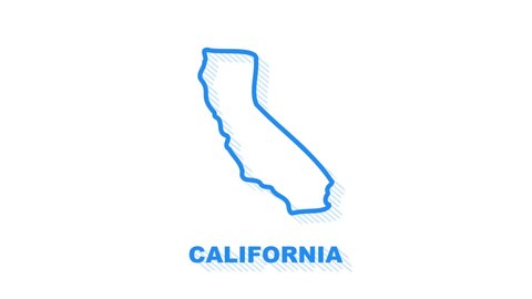Line Animated Map Showing State California Stock Footage Video (100% ...