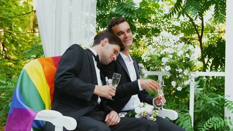 Storytelling Footage Wedding Two Lgbt Men Stock Footage Video (100% ...