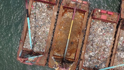 Waste Recycling Ship Top Stock Footage Video (100% Royalty-free ...