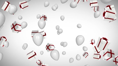 Animation White Balloons Presents Falling On Stock Footage Video (100% ...