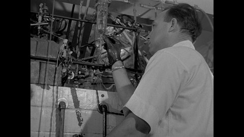 1940s Man Lab Adjusts Science Equipment Stock Footage Video (100% ...