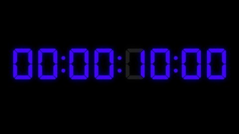 Digital Clock 10 Seconds Countdown Timer Stock Footage Video (100% ...