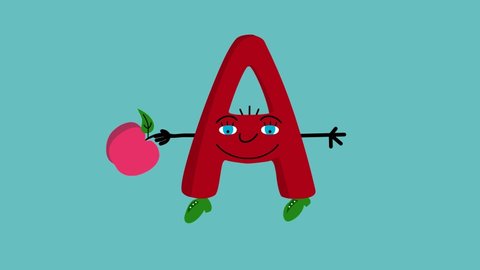 Cartoon Letter Teaching Children English Alphabet Stock Footage Video ...