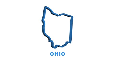 Line Animated Map Showing State Ohio Stock Footage Video (100% Royalty ...