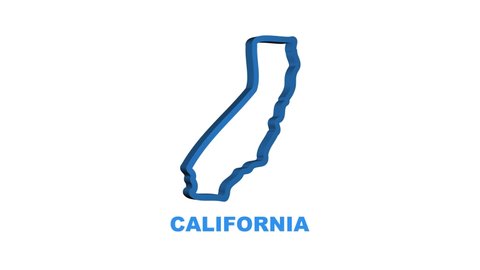 Line Animated Map Showing State California Stock Footage Video (100% ...