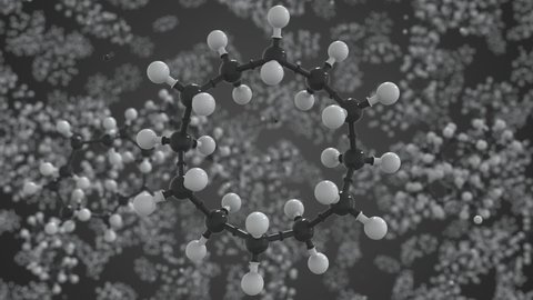 Cyclododecane Molecule Scientific Molecular Model Looping Stock Footage ...
