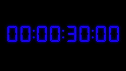 Digital Clock 30 Seconds Countdown Timer Stock Footage Video (100% ...