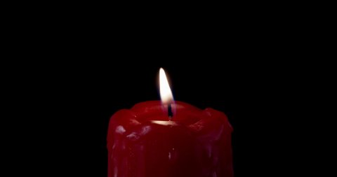 Single Red Candle Burning Isolated Candle Stock Footage Video (100% ...