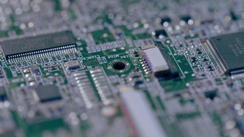 Macrofilming On Pcb Substrates Computer Motherboard Stock Footage Video ...