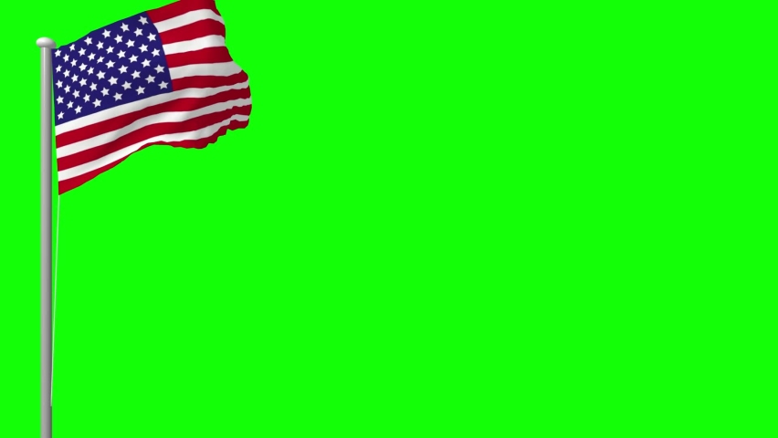 Raising the American Flag Green Stock Footage Video (100% Royalty-free ...