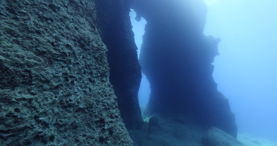 Arch Topography Underwater Ocean Scenery Stock Footage Video (100% ...