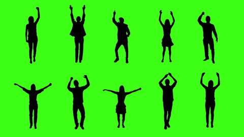 Set 10 Cheerful People Clapping Dancing Stock Footage Video (100% ...