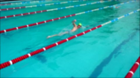 Swimming Pool Training Athletes Practice Swimming Stock Footage Video ...